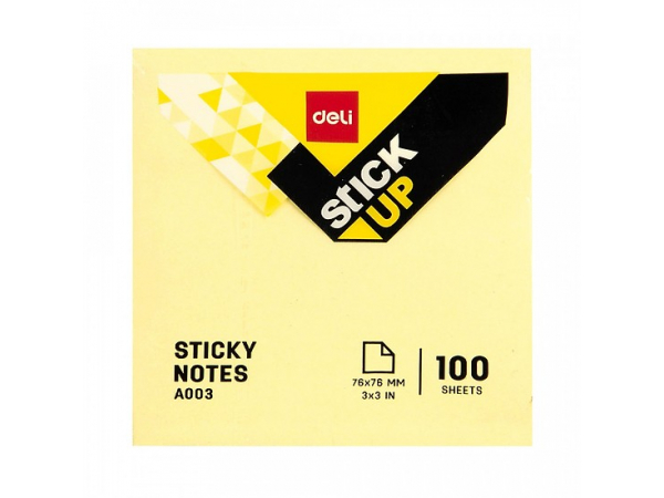 Giấy Note Vàng Deli 3x3 A00352 (Xấp 100 tờ) | Fast.vn