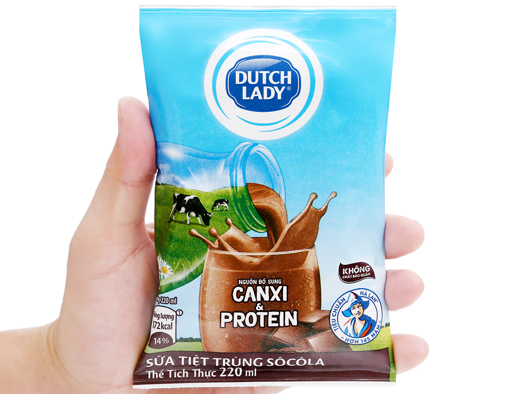 Sữa tiệt trùng Dutch Lady Canxi & Protein 220ml | Văn Phò...