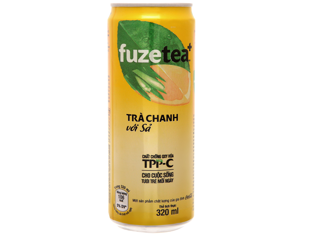 Trà chanh với sả Fuze Tea lon 320ml | Văn Phòng Phẩm Onli...