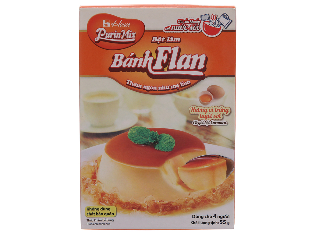 Bột bánh flan House Foods Purin Mix hương vị trứng hộp 55...