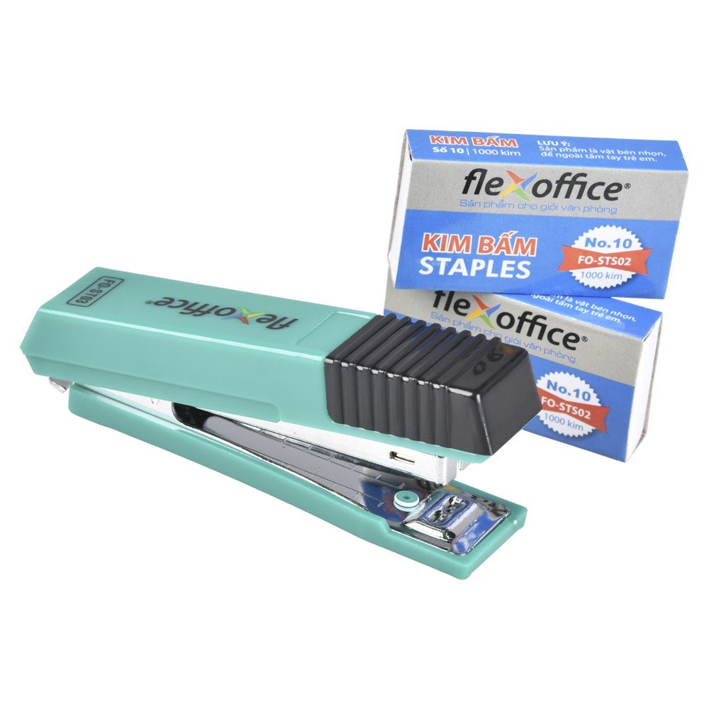 Bộ bấm kim số 10 và kim bấm flexoffice fo-st03-s2 | Văn P...