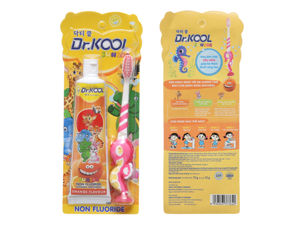 Combo bàn chải và kem đánh răng cho bé Dr. Kool Junior lô...