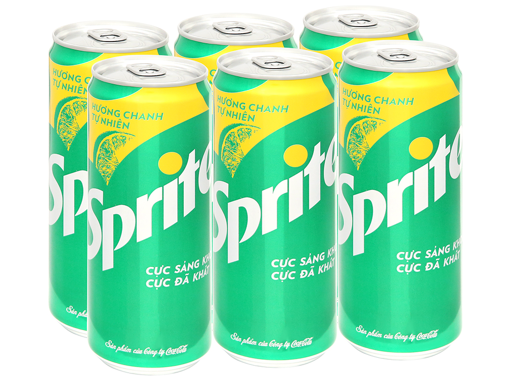 6 lon nước ngọt Sprite hương chanh 330ml | Văn Phòng Phẩm...