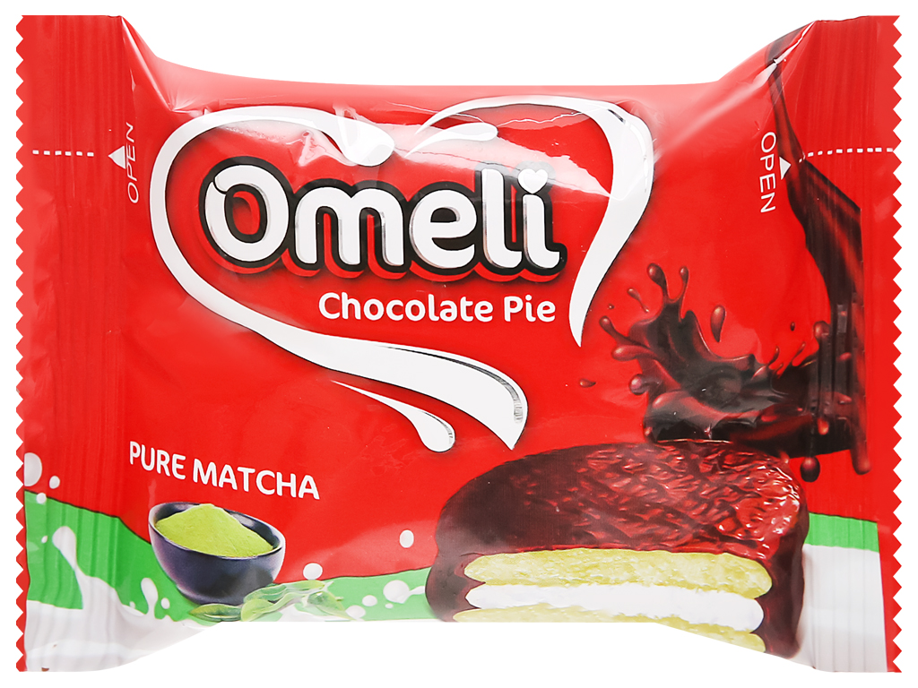 Bánh Omeli Chocolate Pie matcha hộp 300g | Văn Phòng Phẩm...