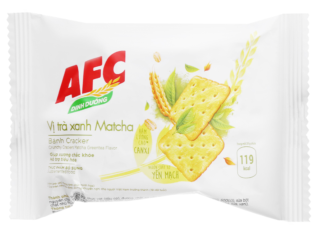 Bánh cracker vị trà xanh matcha AFC Dinh Dưỡng | Fast.vn