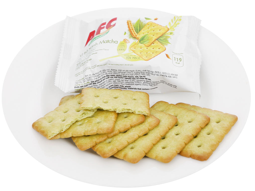 Bánh cracker vị trà xanh matcha AFC Dinh Dưỡng | Fast.vn