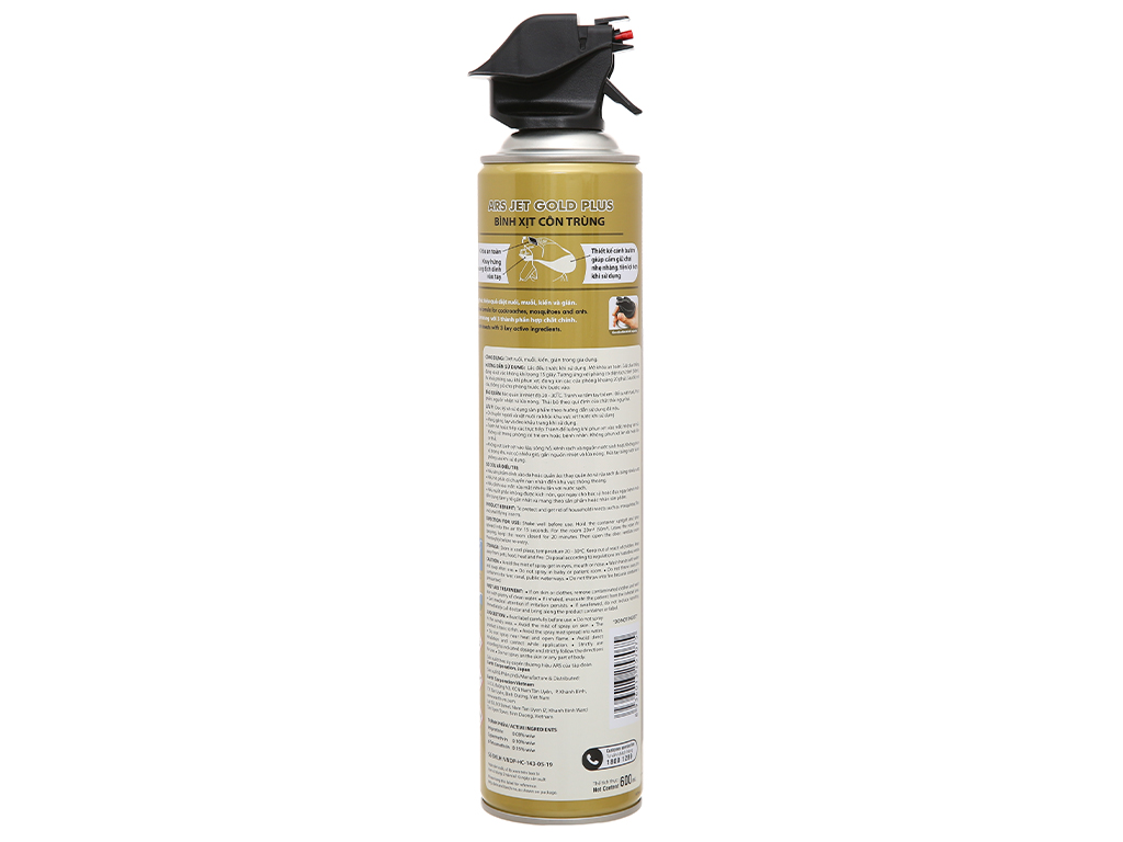 Bình xịt côn trùng ARS Jet Gold Plus không mùi 600ml | Vă...