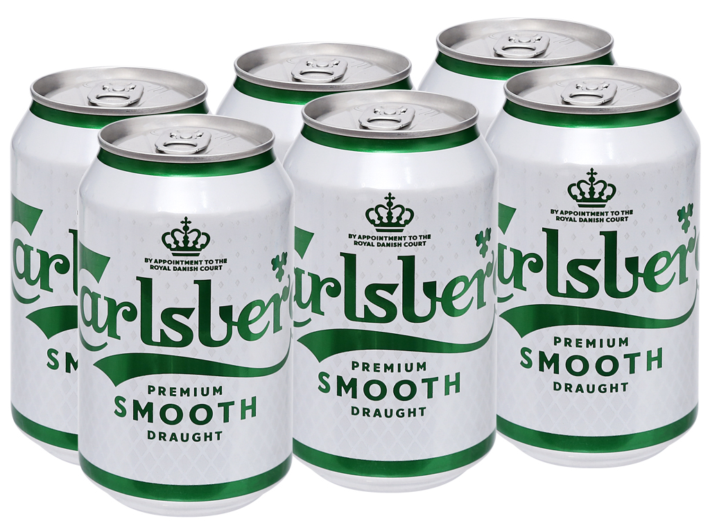 6 lon bia Carlsberg Smooth Draught 330ml | Văn Phòng Phẩm...