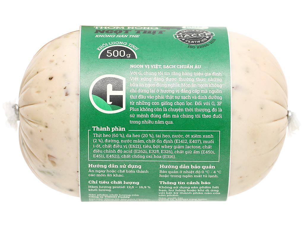 Chả lụa bì ớt xiêm xanh G Kitchen cây 500g | Fast.vn