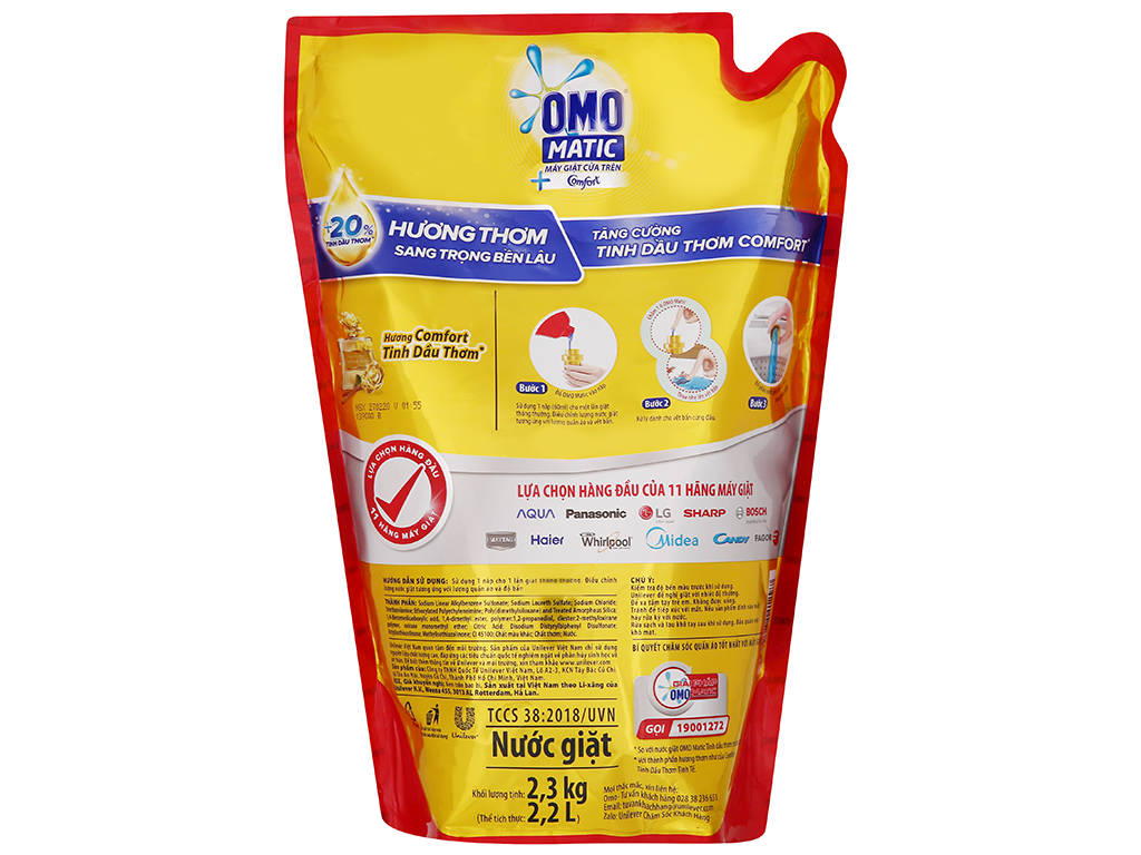Nước giặt OMO Matic cửa trên comfort tinh dầu thơm | Văn ...