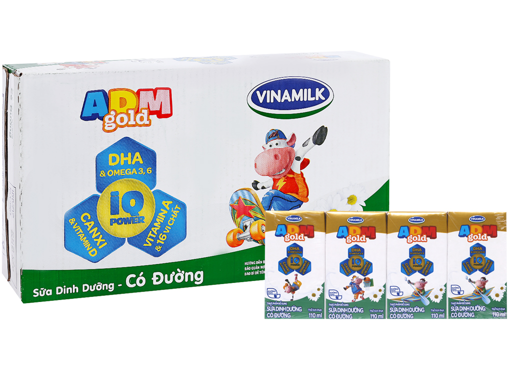 Thùng 48 hộp sữa dinh dưỡng Vinamilk ADM Gold 110ml | Fas...