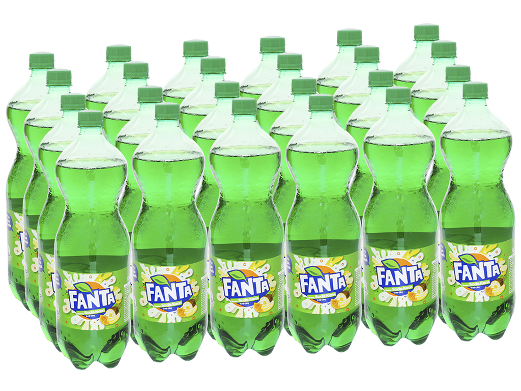 12 chai nước ngọt Fanta hương soda kem trái cây 1.5 lít