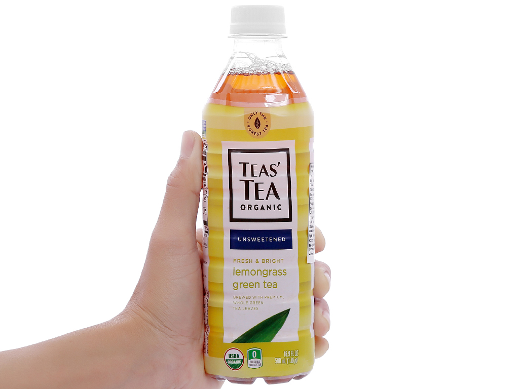 12 chai trà xanh sả Teas' Tea Organic 500ml | Văn phòng p...