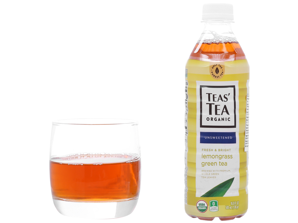 12 chai trà xanh sả Teas' Tea Organic 500ml | Văn phòng p...