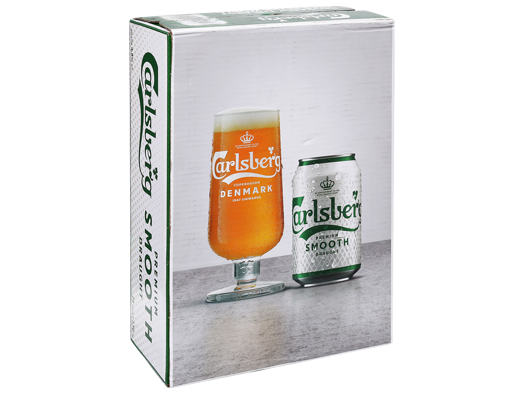 Thùng 24 lon bia Carlsberg Smooth Draught 330ml | Fast.vn