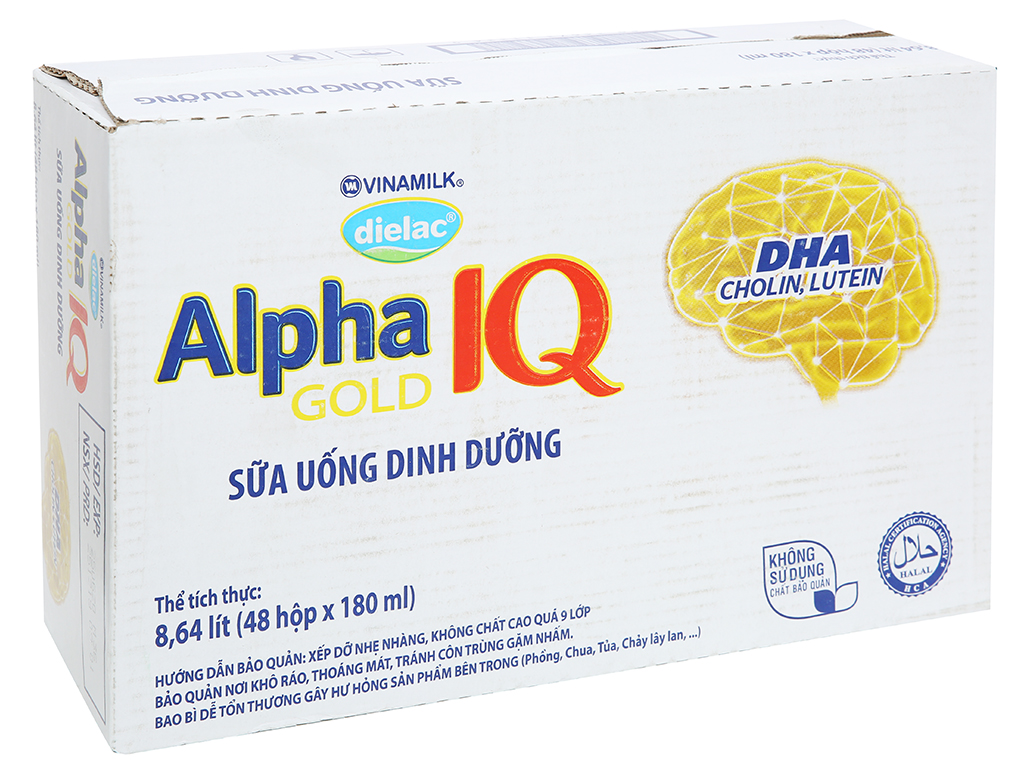 Thùng 48 hộp sữa bột pha sẵn Dielac Alpha Gold 180ml | Fa...
