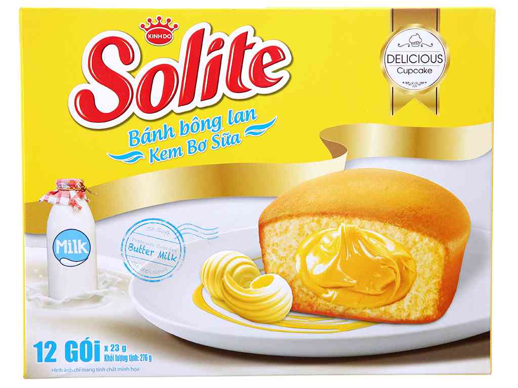 Bánh bông lan kem bơ sữa Solite 276g | Văn Phòng Phẩm Onl...