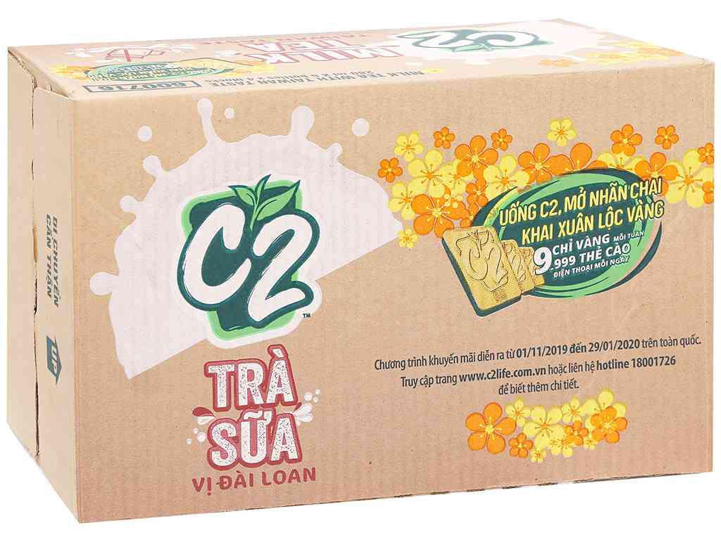 Thùng 24 chai trà sữa Đài Loan C2 280ml | Fast.vn