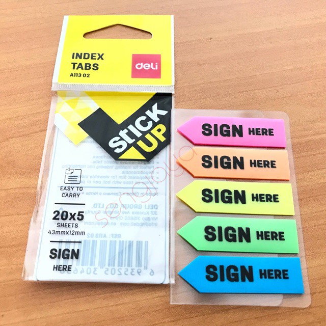 Giấy Note trình ký Sign here Deli A113 02 | Fast.vn